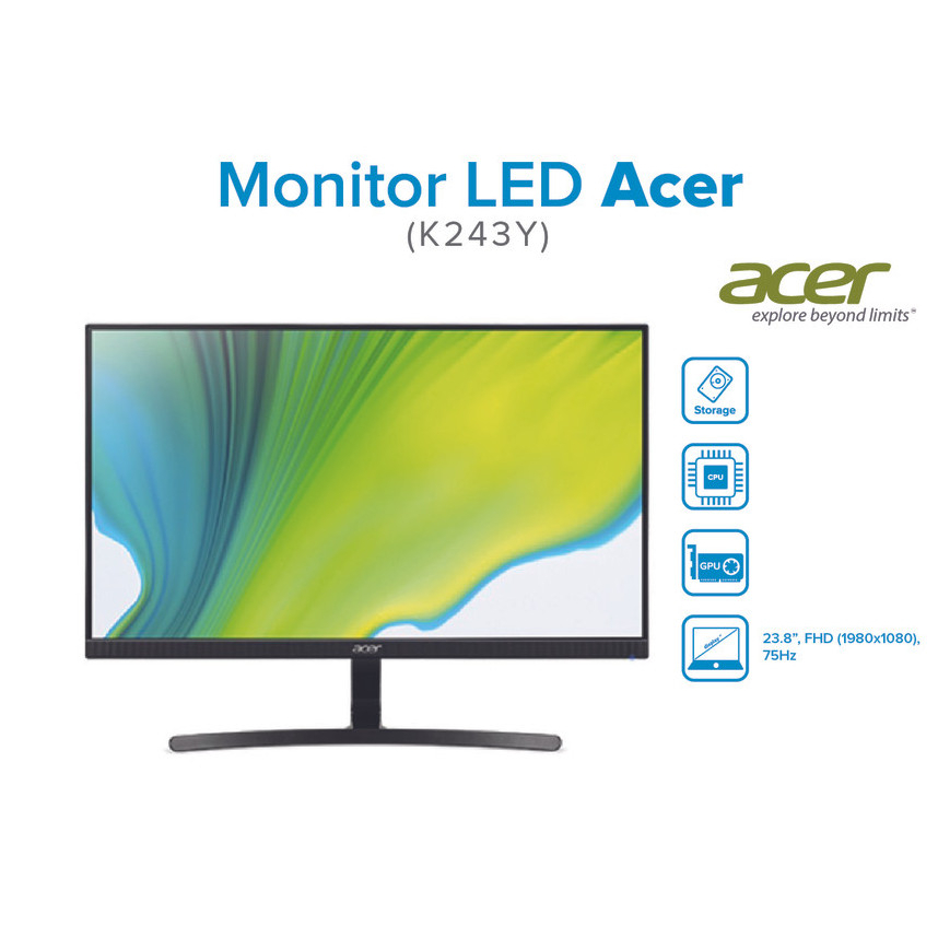 Jual ACER K243Y E 24" FHD IPS 1ms 75Hz HDMI Monitor | Shopee Indonesia