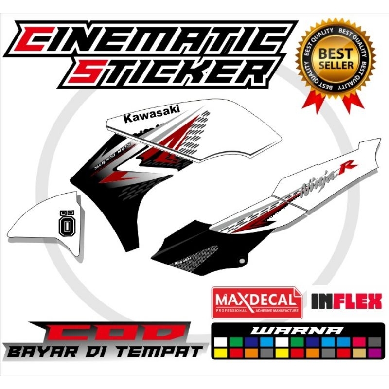 Jual sticker striping ninja R variasi body putih bisa riquest | Shopee ...