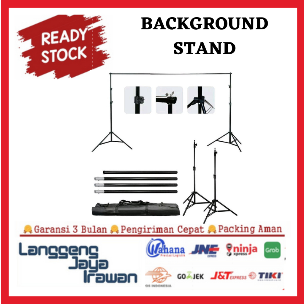 Jual Stand Background Foto Studio Lighting 2 x 3 M 2 x 6 M Tiang ...