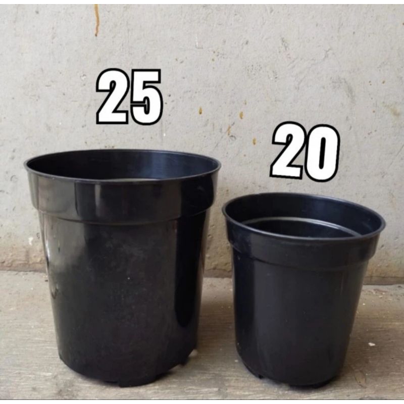Jual Pot tinggi hitam 20 dan 25, Pot bunga tanaman, tebal | Shopee ...