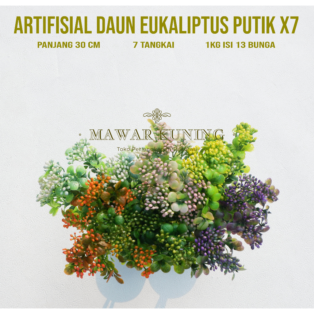 Jual [ 7 Tangkai ] Artificial Daun Eukaliptus Putik X7 / Artificial ...