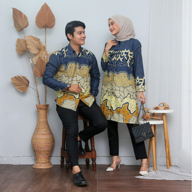 Jual Batik Couple (ROMAN-store) - Baju Batik Couple Batik Tunik Couple Modern Set Pakaian Couple ...