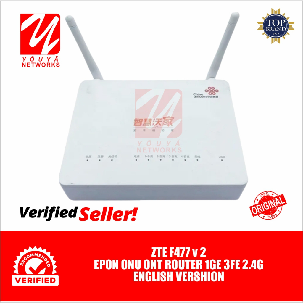 Jual MODEM ZTE F477V2 EPON ONU DENGAN ADAPTOR | Shopee Indonesia
