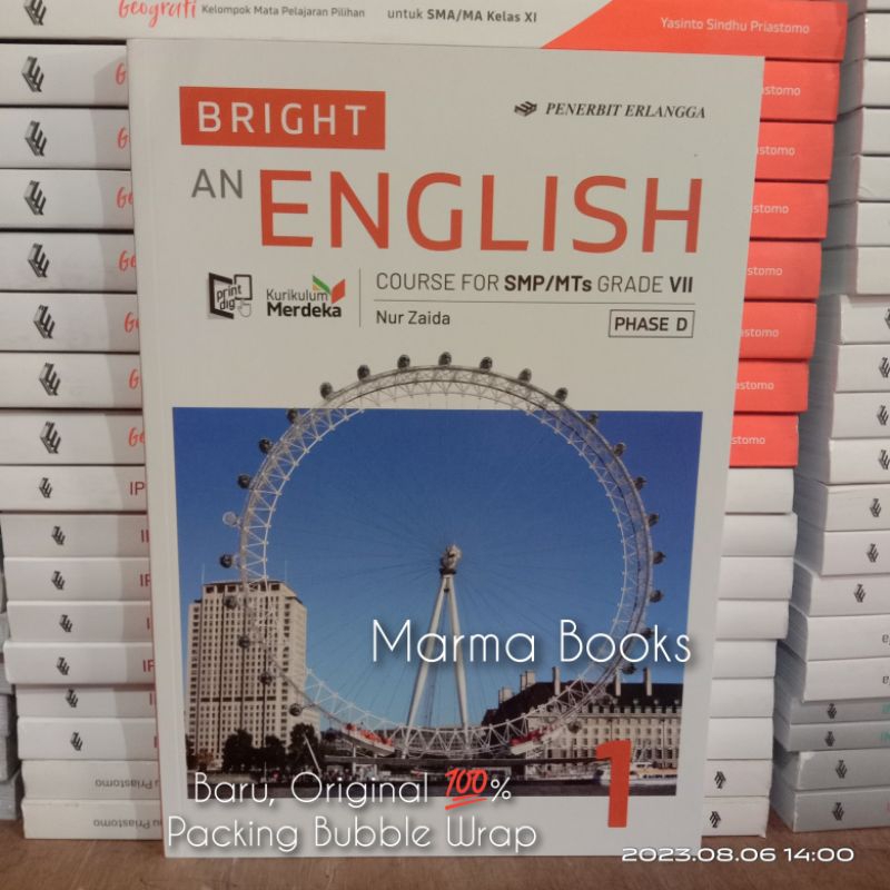 Jual Bright An English Kelas 1 SMP Kurikulum Merdeka Erlangga / Bahasa Inggris kelas 1 SMP ...