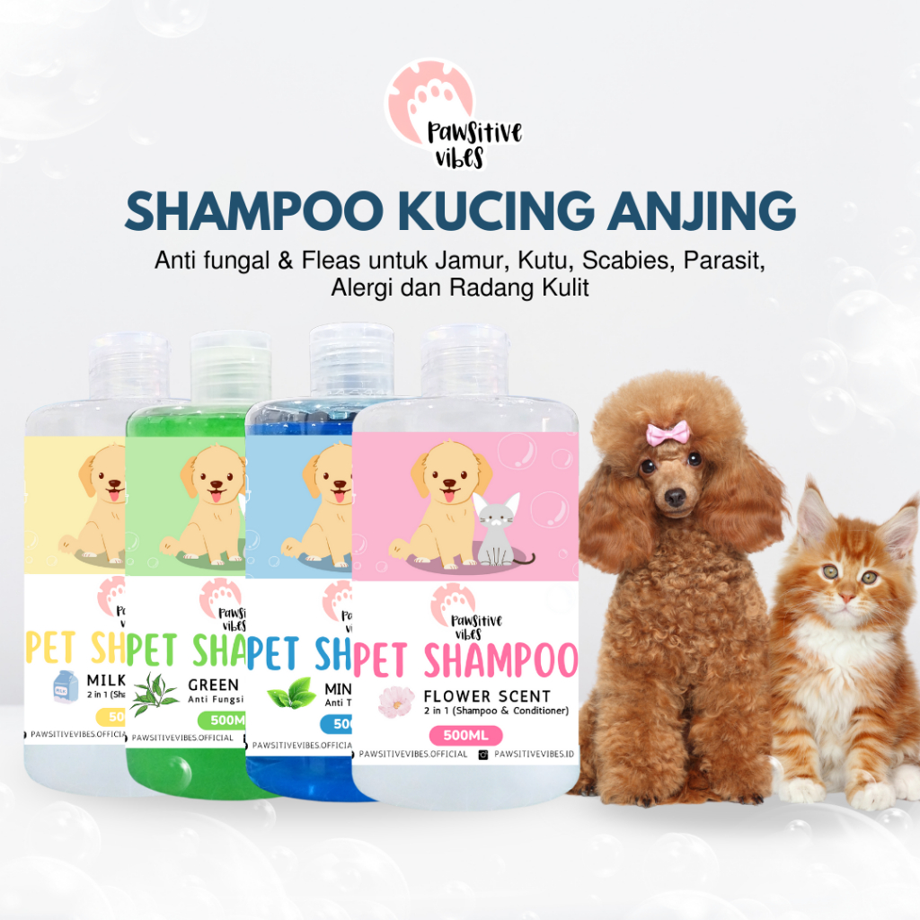 Jual Pawsitive vibes Shampo Kucing Anjing Anti fungal & Fleas untuk ...