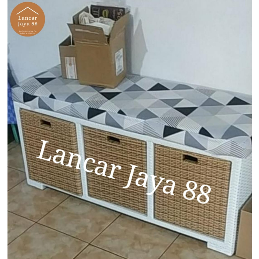 Jual Sofa Laci 3 Rotan Sintetis Free Jok Busa | Shopee Indonesia