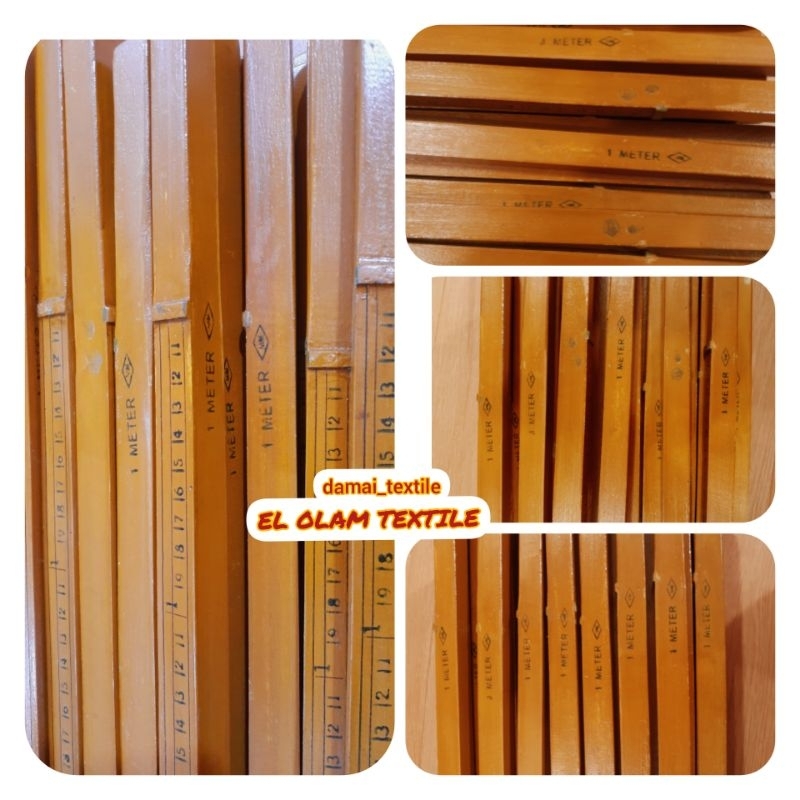 Jual Meteran Kayu/ Meteran untuk Kain ukuran 1Meter/ Meteran Kayu ...