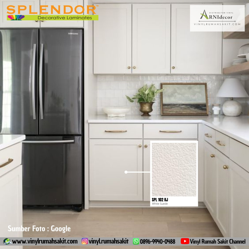 Jual HPL Splendor SPL 102 KJ - White Suede | Shopee Indonesia