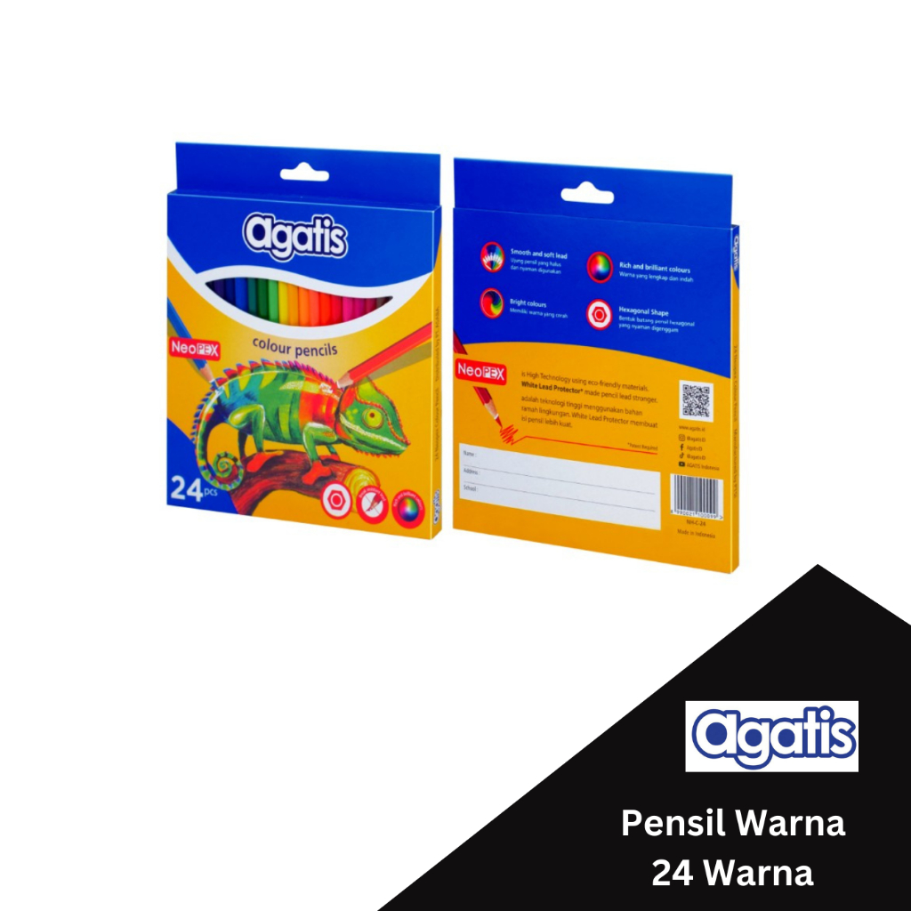 Jual PENSIL WARNA AGATIS ISI 24 WARNA / AGATIS COLOUR PENCIL | Shopee ...