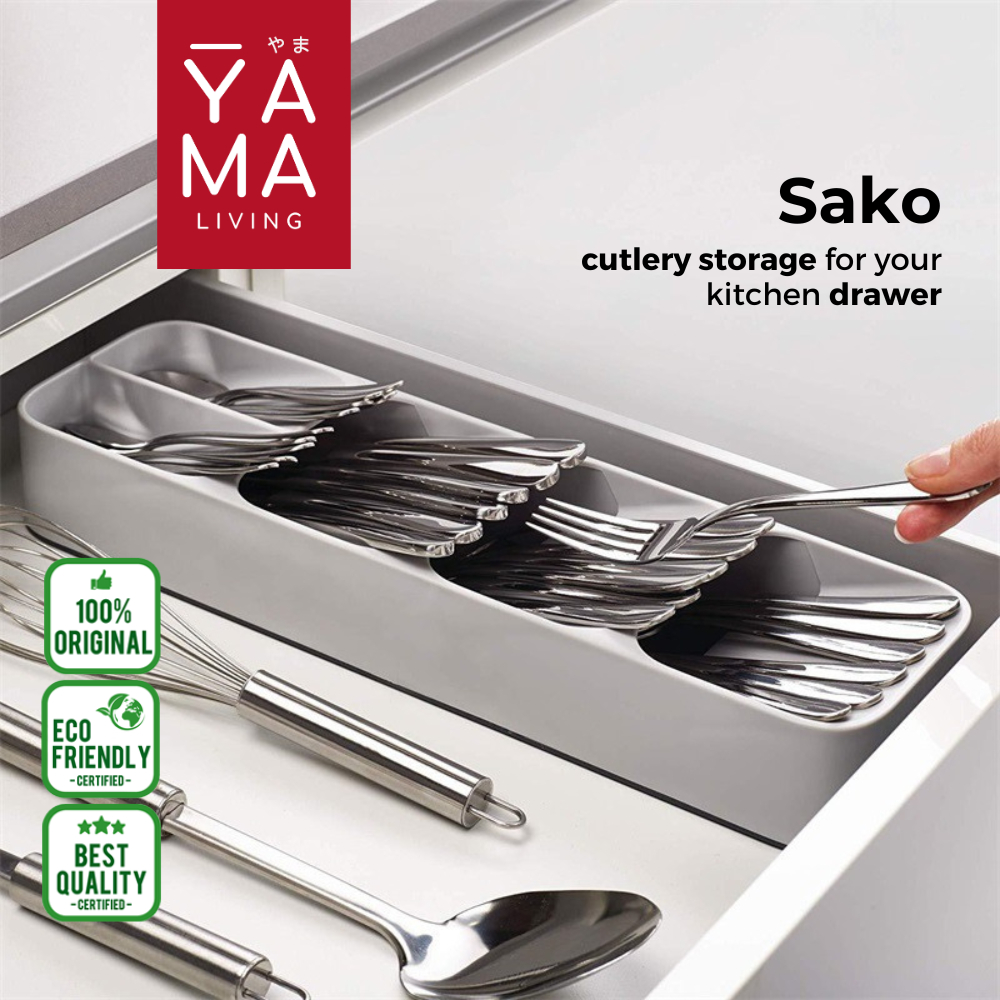 Jual YAMA SAKO Cutlery Organizer Tray Rak Laci Dapur Penyimpanan Sendok ...
