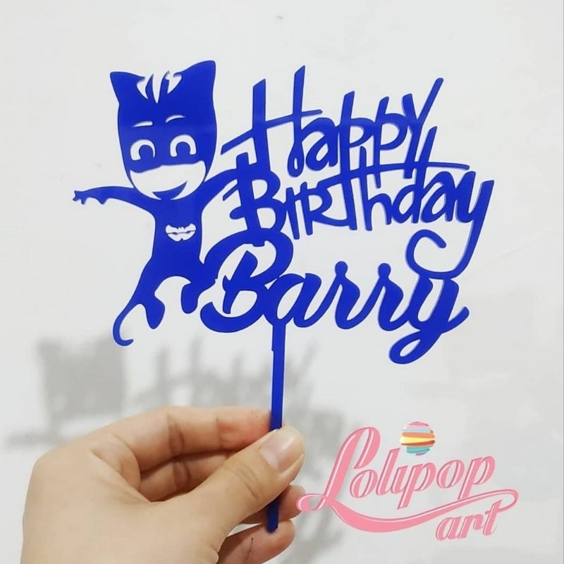 Jual Akrilik / Acrylic Cake Topper Biru dengan Karakter | Shopee Indonesia
