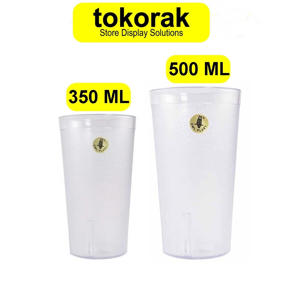 Jual GELAS AKRILIK OWL 350ML 500ML PLASTIK ANTI PECAH BENING 350 500 ML | Shopee Indonesia