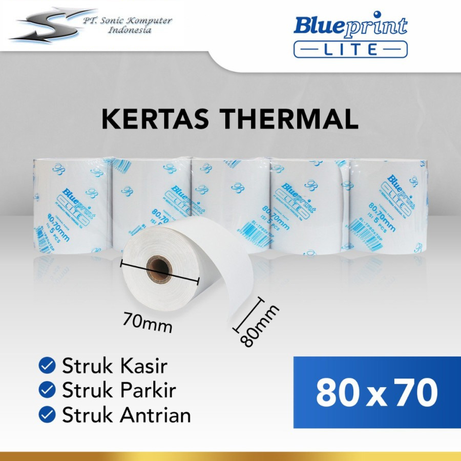 Jual Kertas Thermal Blueprint Lite 80x70 Kertas Struk Kasir Nota ...