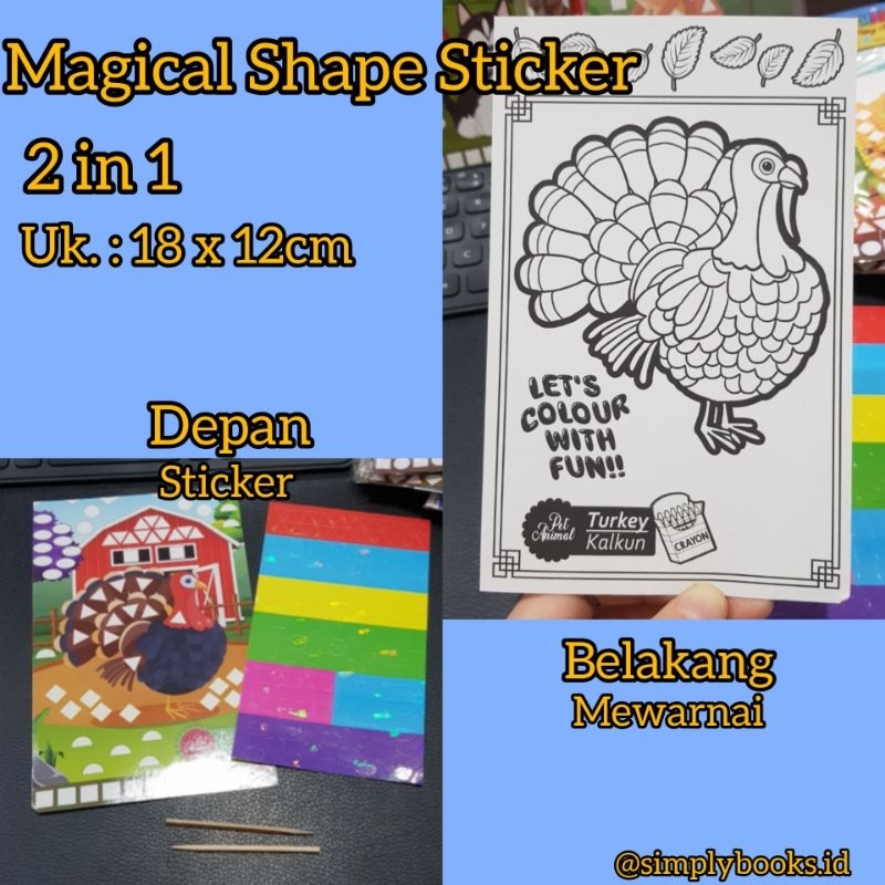 Jual STICKER ANAK + MEWARNAI - CRAFT ANAK - MAGICAL SHAPE STICKER ...