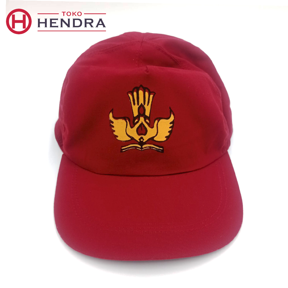 Jual Topi Sekolah SD Merah Sablon Ukuran All Size Perekat | Shopee ...