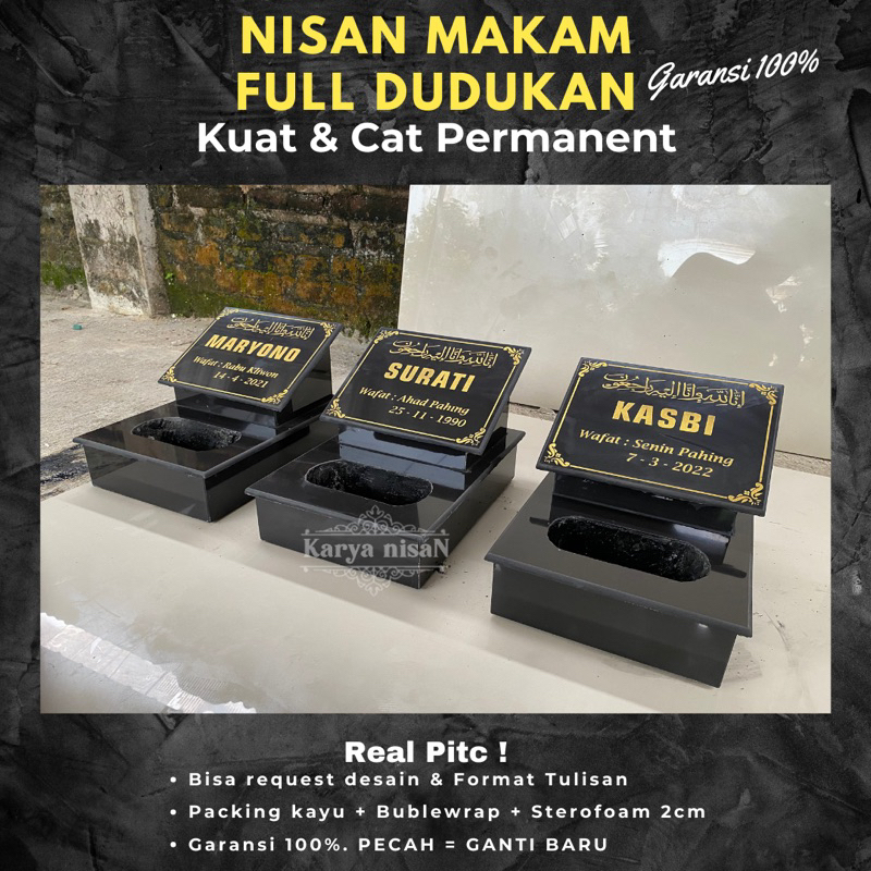 Jual BATU NISAN + SEKAR BUNGA ( full set ) dudukan 25x35 papan 20x25 ...