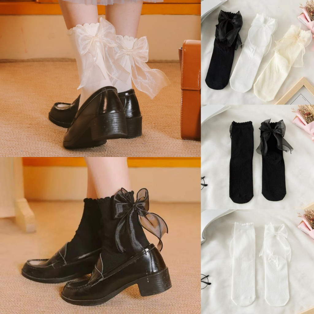 Jual [JEWELS KIDS] LOLITA VINTAGE KOREAN BOW SOCKS/KAOS KAKI FASHION ...