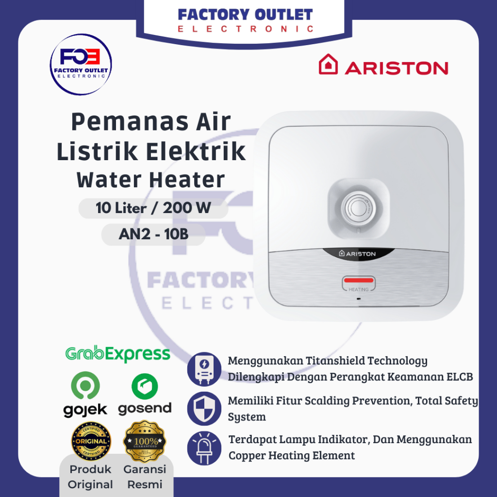 Jual ARISTON AN2 - 10B Water Heater Pemanas Air Listrik Elektrik 10 ...