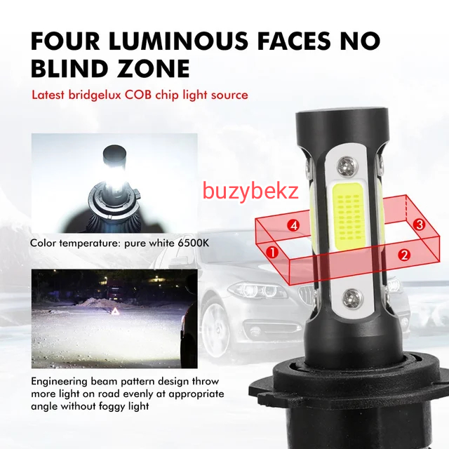 Jual BZL LAMPU LED MOBIL 4 SISI H4 H11 H8 H9 H16 HIR2 HB3 HB4 H7 | Shopee Indonesia