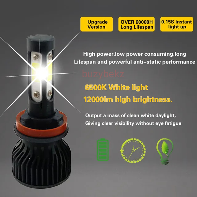 Jual BZL LAMPU LED MOBIL 4 SISI H4 H11 H8 H9 H16 HIR2 HB3 HB4 H7 | Shopee Indonesia