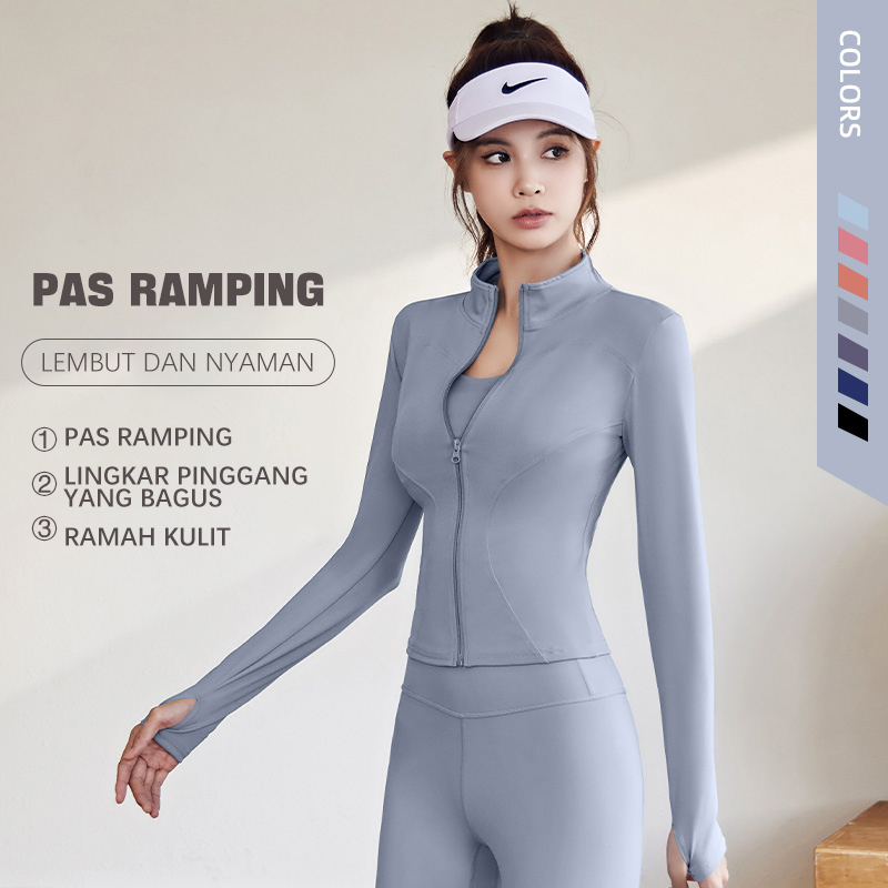 Jual RAGA Baju Olahraga Wanita Jaket Lengan Panjang Untuk Olahraga Yoga Wanita UPF 50+ /Anti UV ...