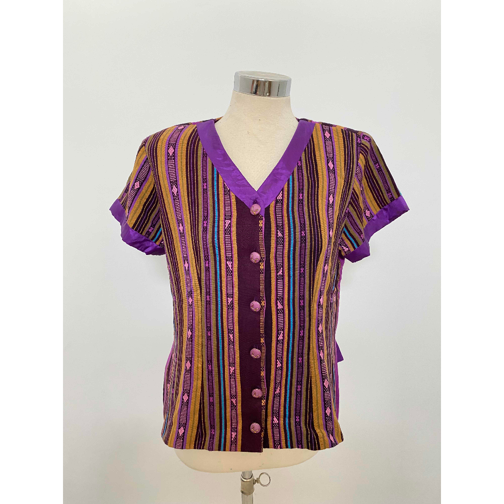 Jual ATASAN VIRNY TENUN NTT ASLI BAJU KANTOR UNGU SOPAN WANITA PAKAIAN ...