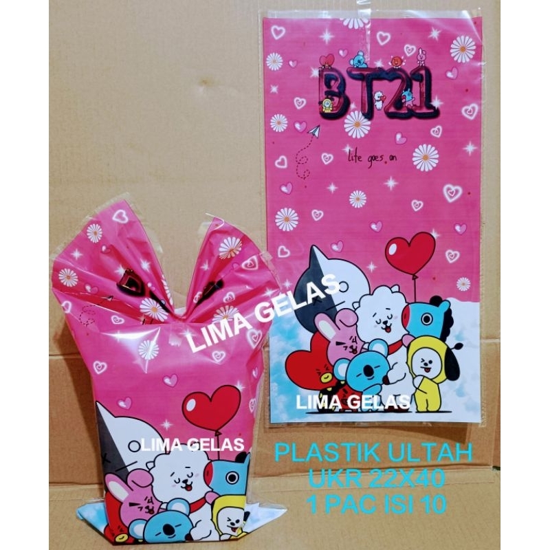 Jual Plastik Snack Ulang Tahun BTS 21/ Plastik Karakter / Plastik Opp ...