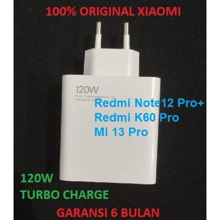 Jual Adaptor Charger 120W Redmi Note 12 Pro+ K60 Pro Mi13 Pro Original ...