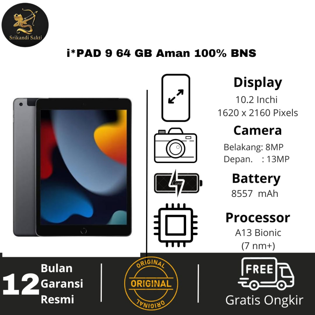Jual IPad 9 64GB Wifi (Generasi Ke-9) | Shopee Indonesia