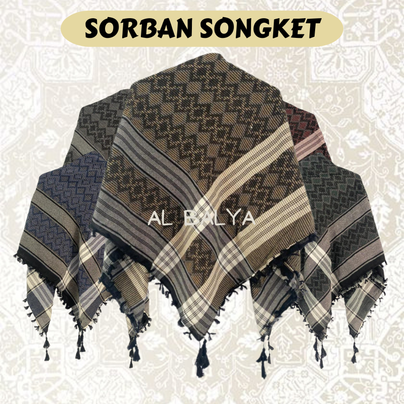 Jual SORBAN HAJI ARAB SONGKET SEGI 4 PREMIUM AL BALYA | Shopee Indonesia