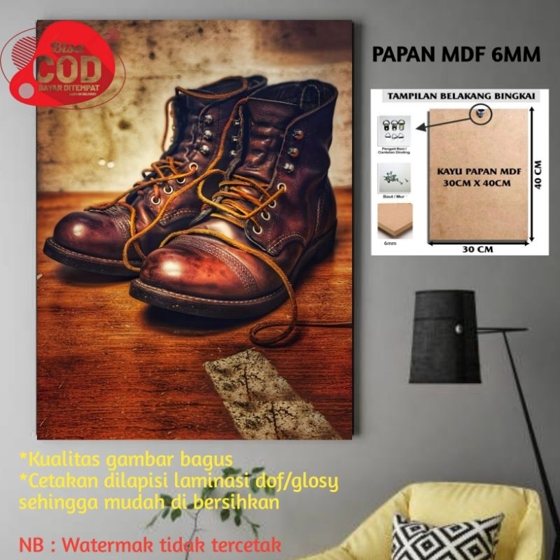 Jual Poster sepatu antik kuno untuk hiasan dinding atau wall dekor dari ...