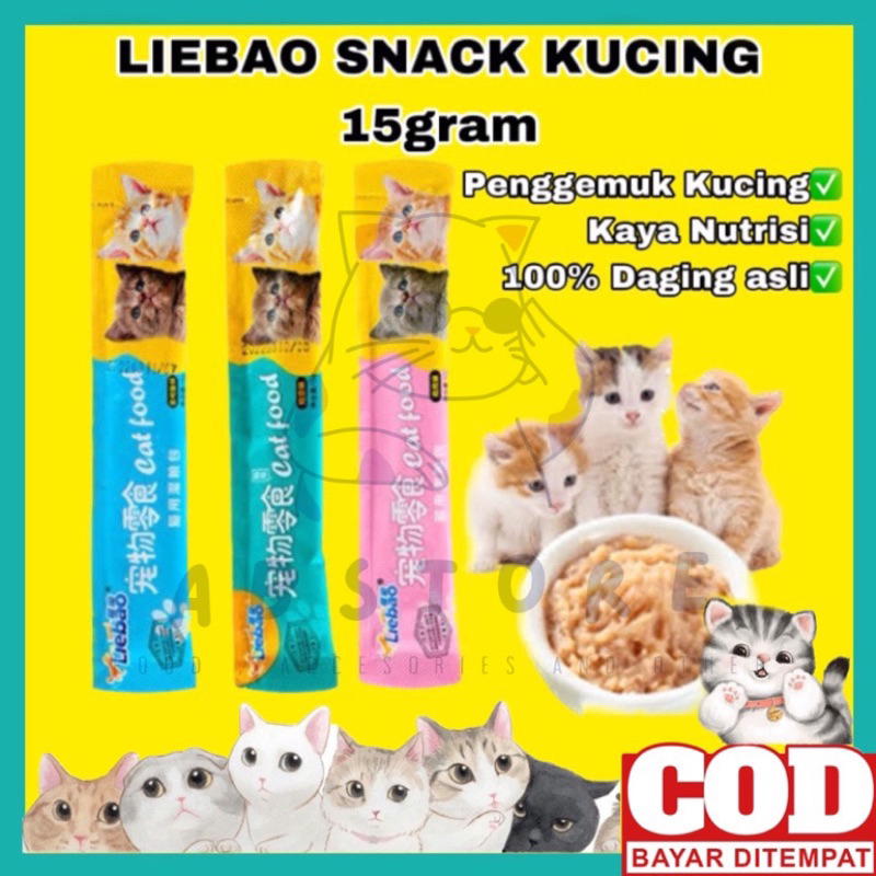Jual LIEBAO CREAMY CAT 15g / Cemilan Vitamin Kucing Basah Snack ...
