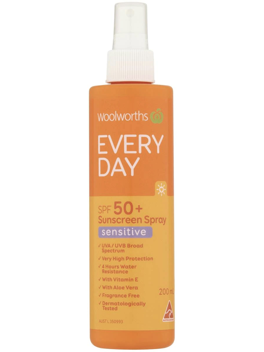 Jual Woolworths Everyday Sunscreen Sensitive Spray SPF50+ 200ml ...