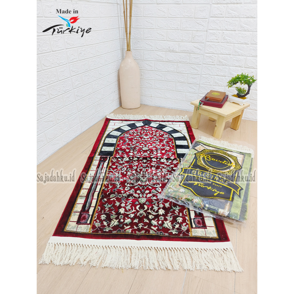 Jual [COD] Sajadah Turki Tebal 70x110 Raudhoh halus dan lembut wangi ...