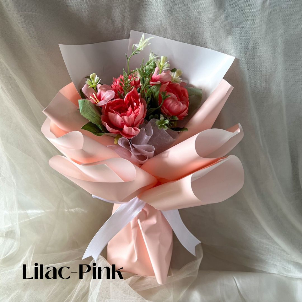 Jual bunga palsu artificial mix buket flower bouquet pink blue lilac ...