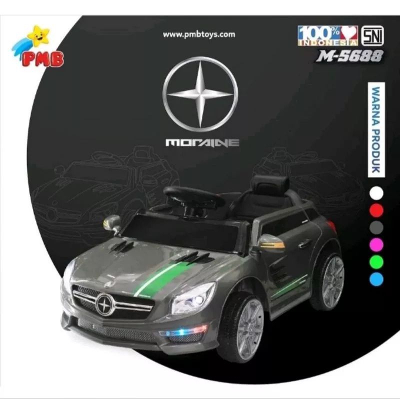 Jual mainan anak mobilan aki PMB M5688 mobil mercy abu | Shopee Indonesia