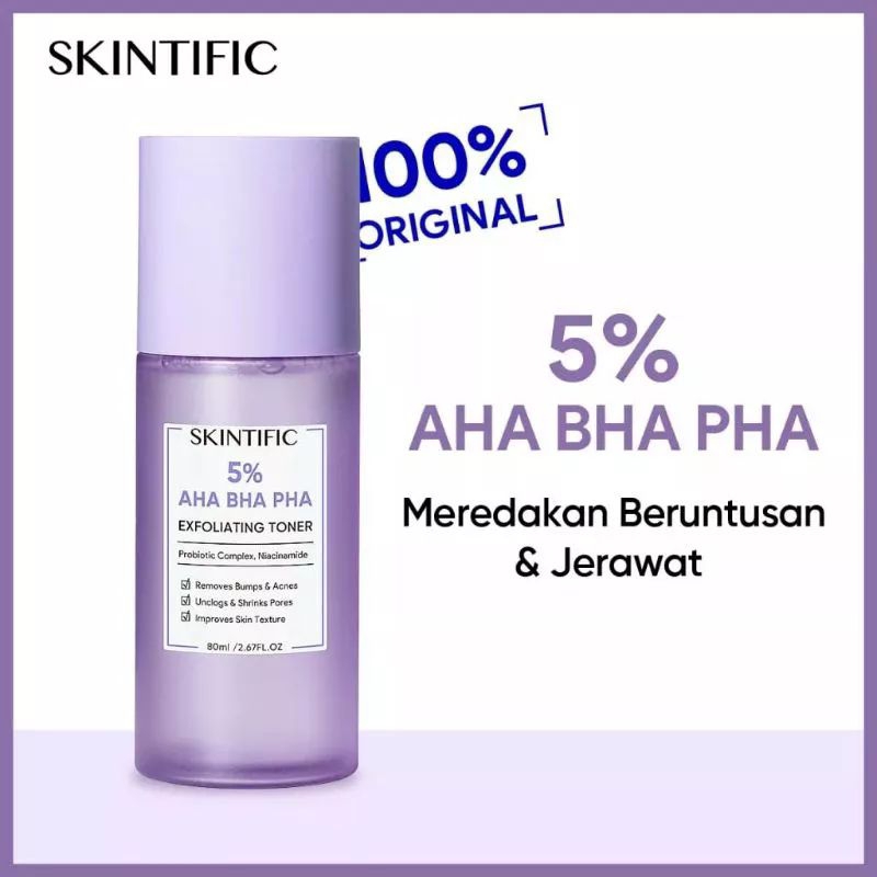 Jual Skintific 5% AHA BHA PHA Exfoliating Toner 80ml | Shopee Indonesia
