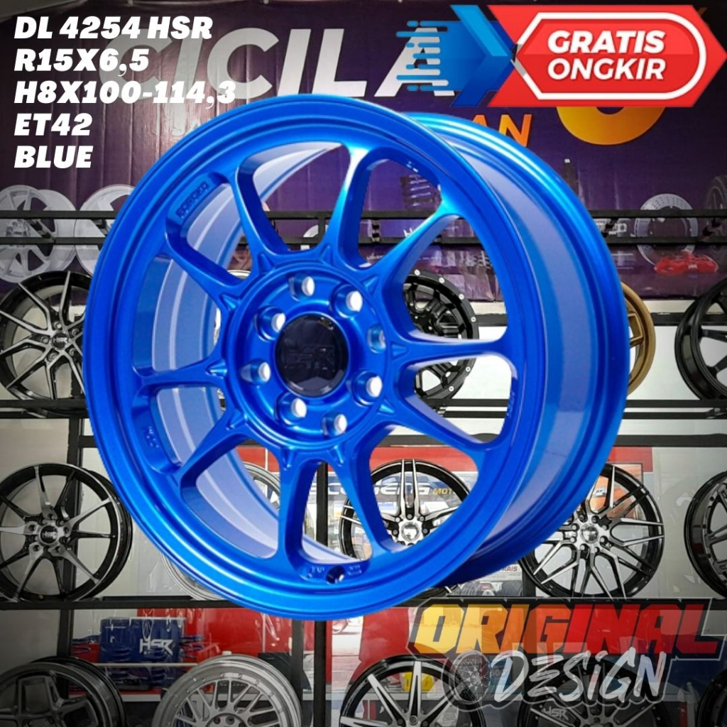 Jual Velg Mobil Ring 15 HSR DL R15 Lebar 6,5 Lobang 4 ET42 BLUE / BIRU ...