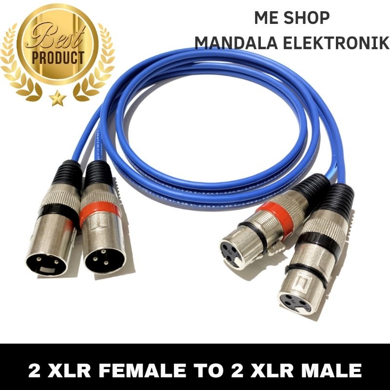 Jual kabel mixer xlr male to xlr female 2 ke 2 kabel kitani | Shopee ...