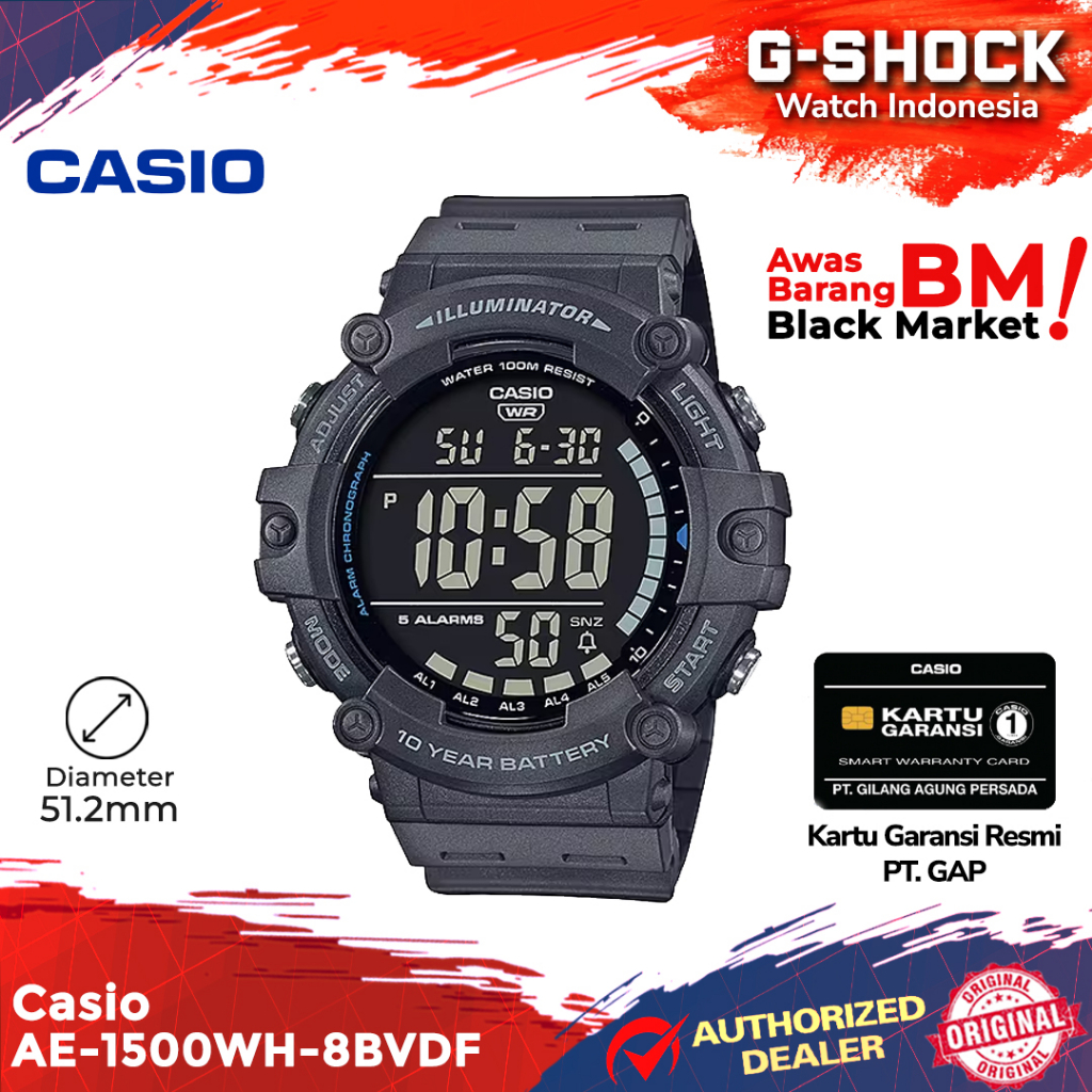 Jual Casio General AE-1500WH-8BVDF AE-1500WH AE-1500 AE1500WH AE 1500WH | Shopee Indonesia