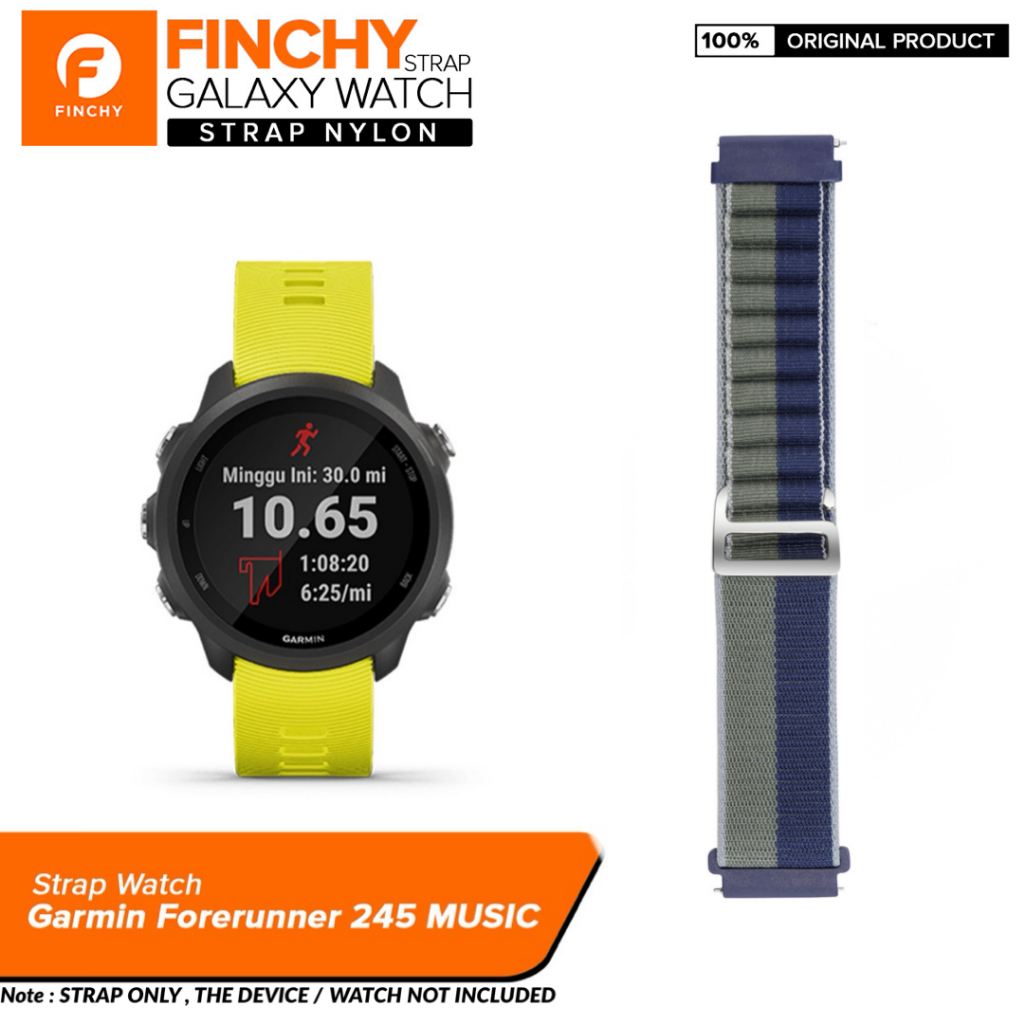 Jual Finchy Nylon Strap Garmin Forerunner 245 Music Replacement ...