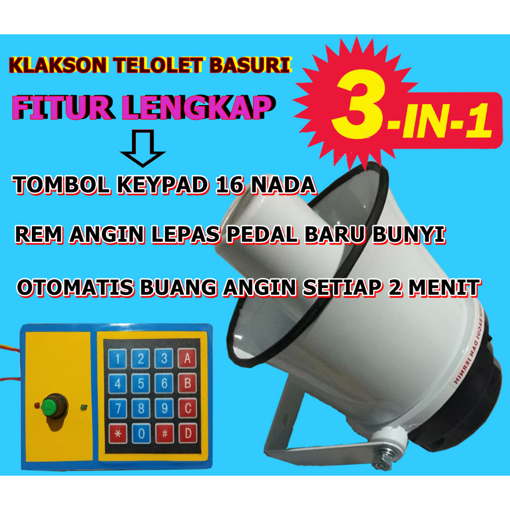Jual klakson telolet basuri, + modul rem angin lepas pedal bunyi ...