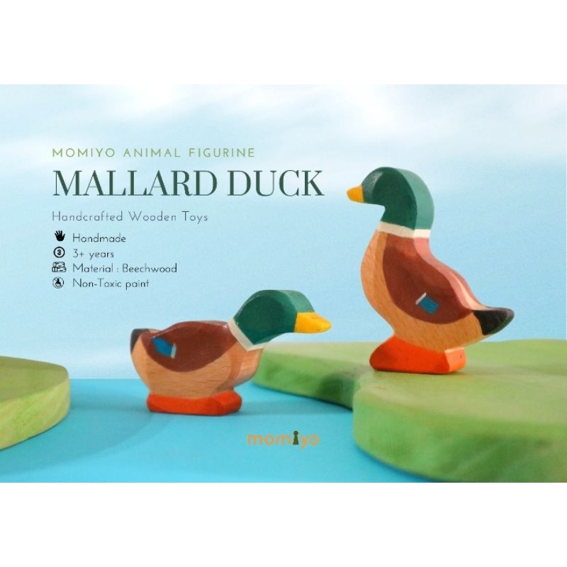 Jual Animal Figurine Woodentoys | Momiyo mainan kayu | Mallard Duck ...