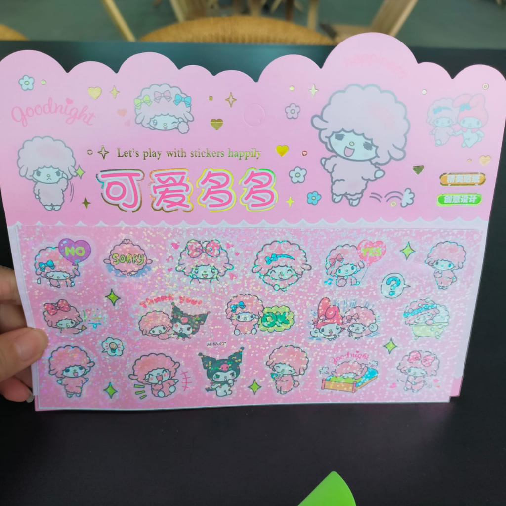 Jual Sticker Hologram Sanrio cutting sticker scrapbook deco handbook ...