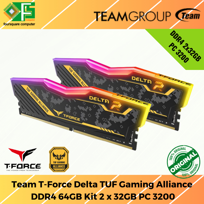 Jual Ram DDR4 64GB Kit 2x32GB PC 3200 Mhz Team T-Force Delta TUF Gaming ...
