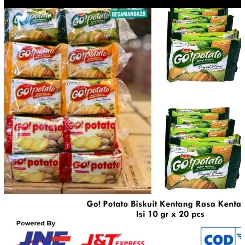 Jual GO! POTATO BISKUIT KENTANG RASA KENTANG ASLI 1 PAK ISI 7 GR X 20 ...