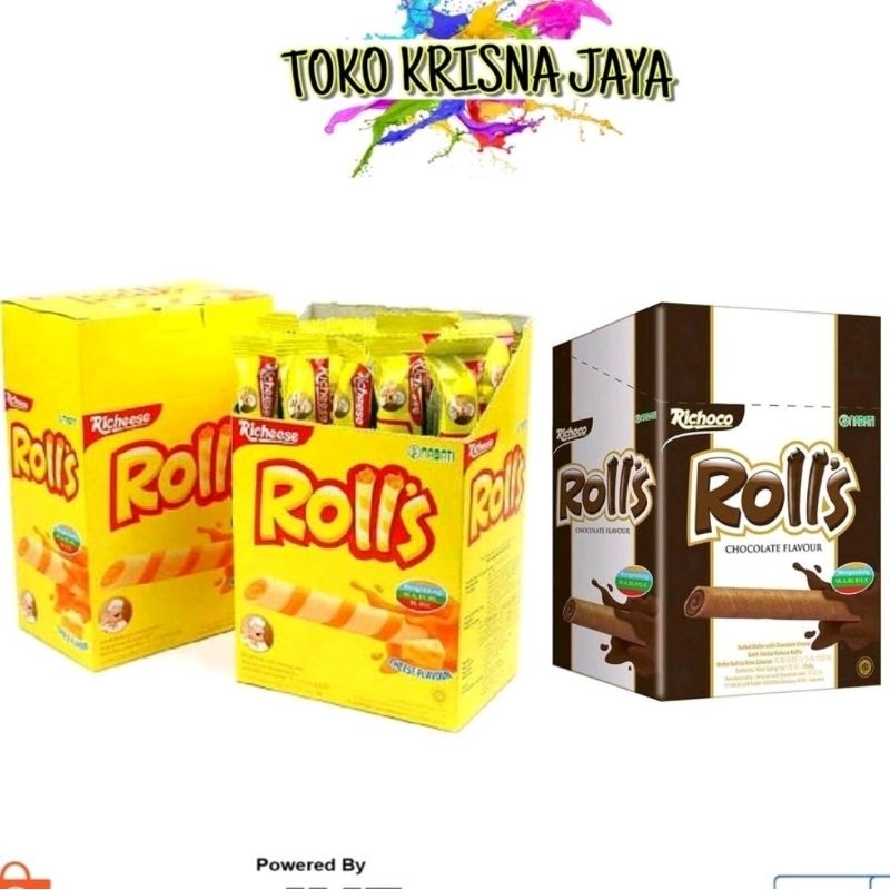 Jual RICHEESE ROLLS CHEESE | RICHOCO ROOLS CHOCOLATE FLAVOUR 1 PACK ISI ...