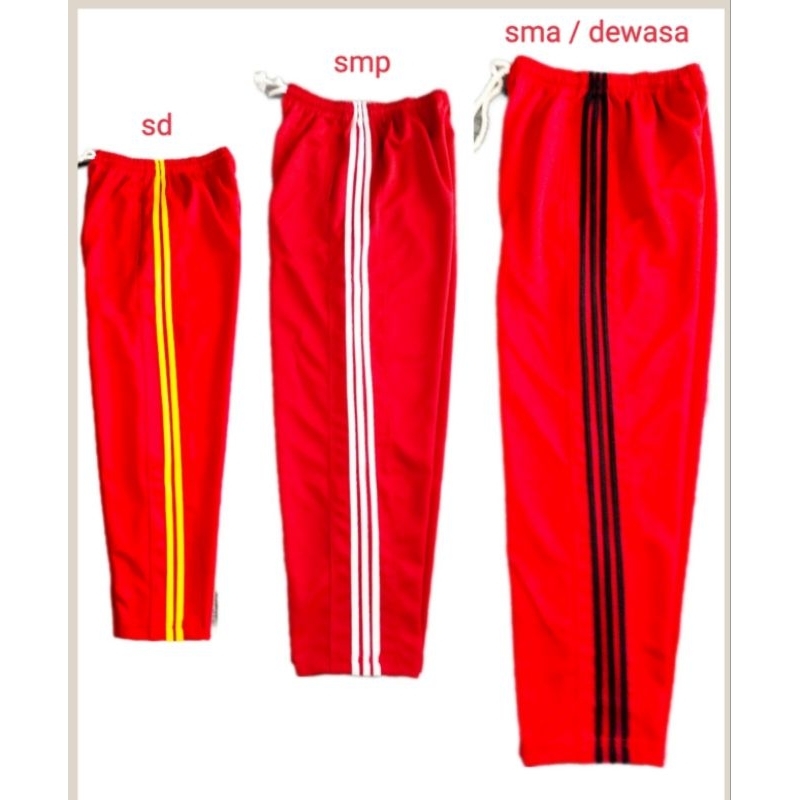Jual Training Panjang Merah All Size SD/SMP/SMA/Dewasa/Jumbo | Shopee ...