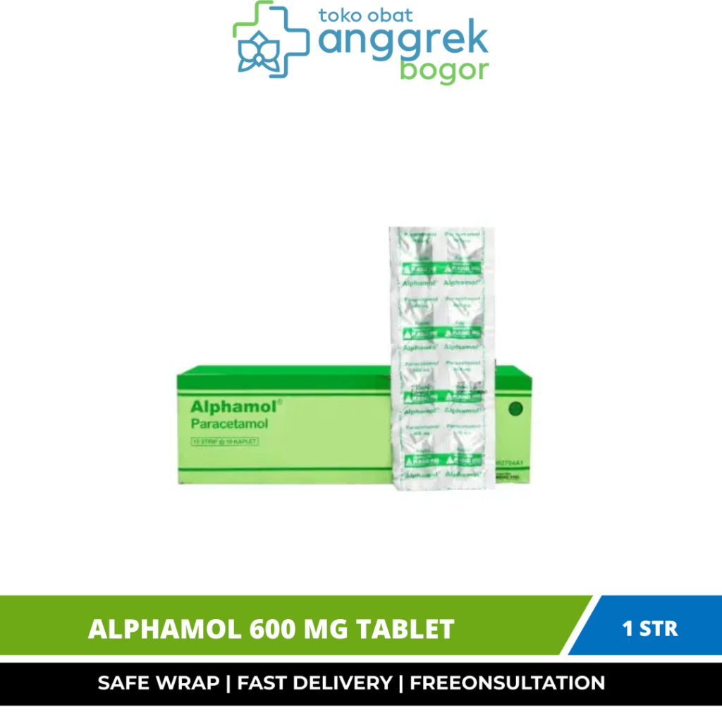 Jual ALPHAMOL 600 MG TABLET/OBAT DEMAM PUSING/OBAT SAKIT GIGI/OBAT ...