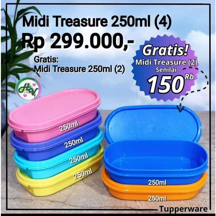 Jual Midi treasure 300ml wadah bekal tupperware | Shopee Indonesia